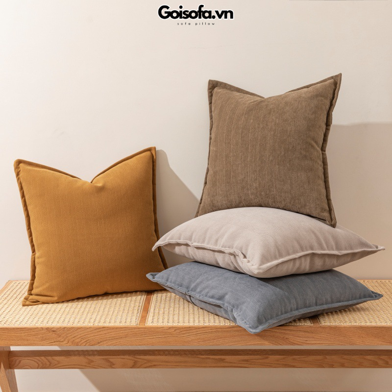 Gối sofa, Gối tựa lưng sofa, dệt Chenille họa tiết sọc chéo vuông ...