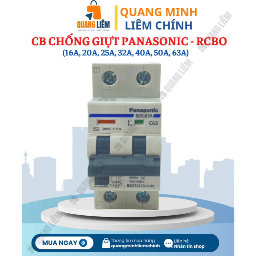 CB Chống Giật 2 Pha Panasonic - 16A, 20A, 25A, 32A, 40A, 50A, 63A (RCBO) - Phân phối chính hãng ...