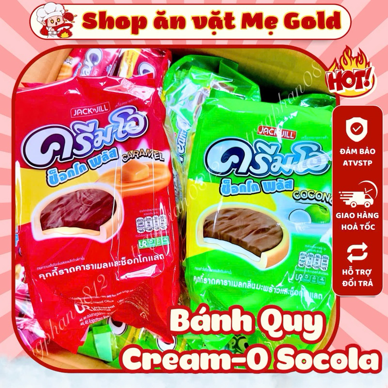 Bánh quy Cream-O Choco Plus Jack&Jill nhân socola các vị (túi 24 gói ...
