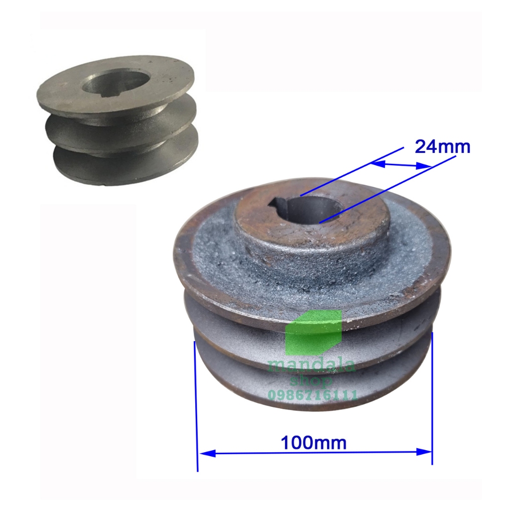 Puly 2 rãnh bản A, bản B đường kính 6F, 7F, 8F, 10F lỗ cốt 24mm ...
