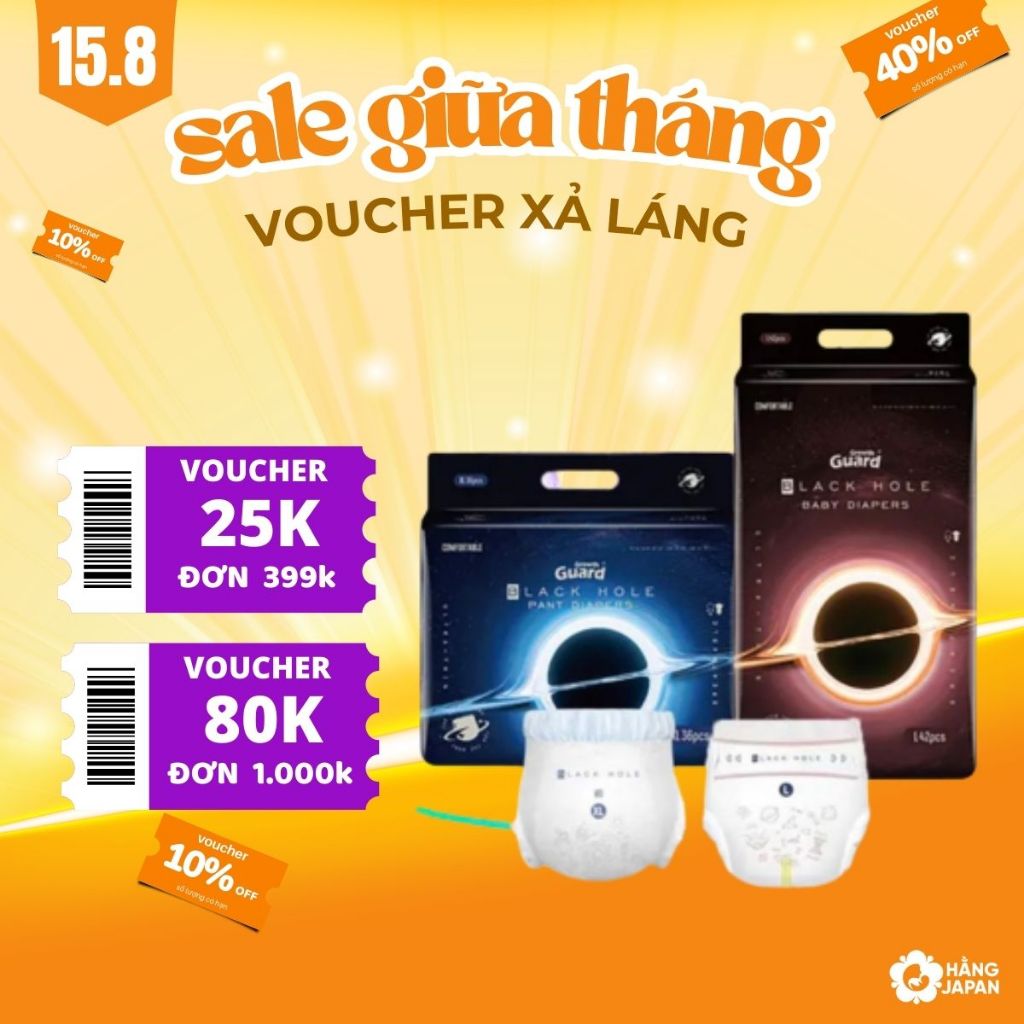 Bỉm dán/quần BLACK HOLE Nội Địa Trung cao cấp đủ size NB64/S58/M50/L42/XL38//L38/XL36/XXL34 ...