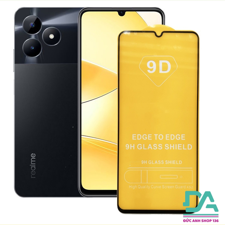 Kính cường lực 9D Realme C60 , Realme C51 full màn tặng giấy lau kính ...