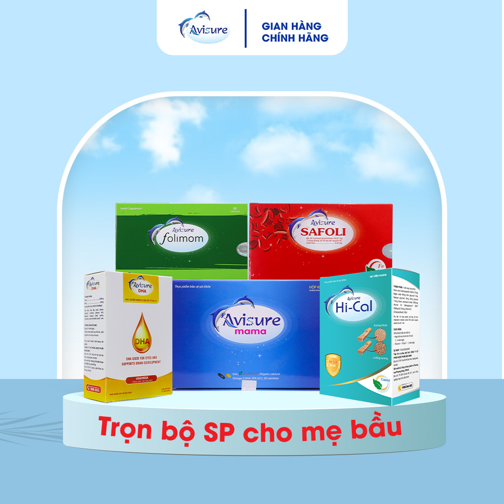Combo Canxi DHA Sắt Acid Folic cho bà bầu Avisure Mama - Hical | Shopee Việt Nam