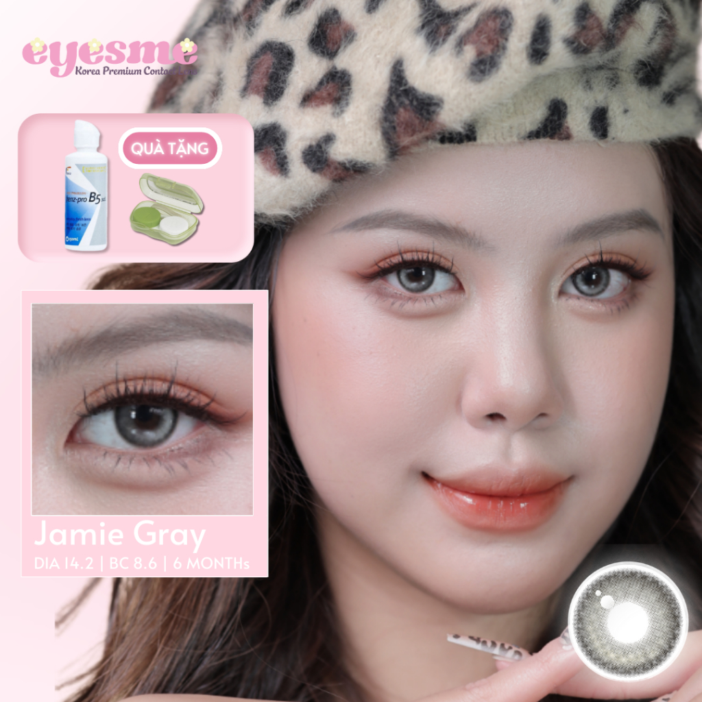 Kính áp tròng Eyesme - Lens xám đen Douyin lens cận từ 0 đến 8 độ ...