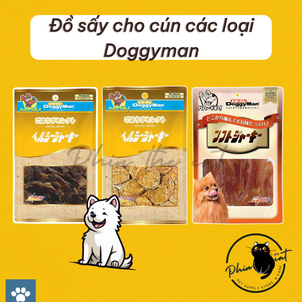 Đồ sấy cho chó các loại Doggyman, Mề gà sấy, Thanh gà sấy cho chó ...