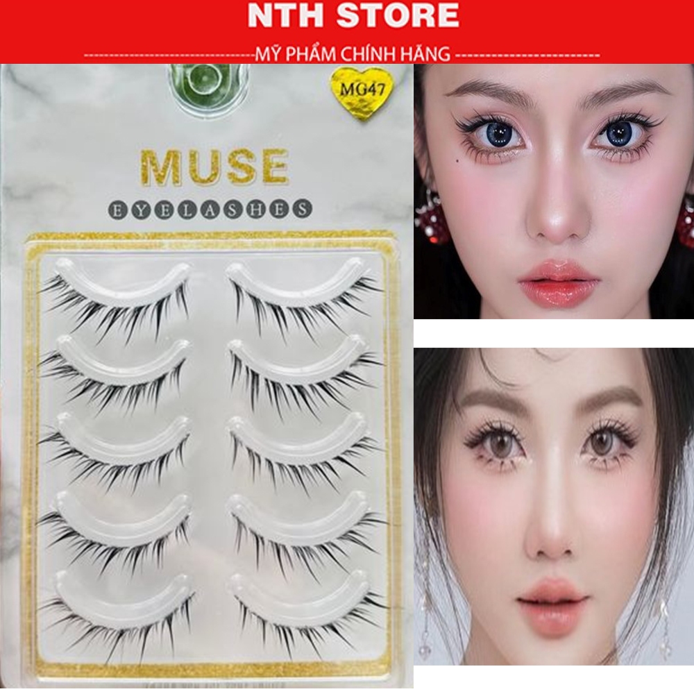 Lông Mi Giả Gân Trong Đuôi Cáo MG47 MUSE 5 Cặp, gân mềm mỏng, siêu nhẹ ...