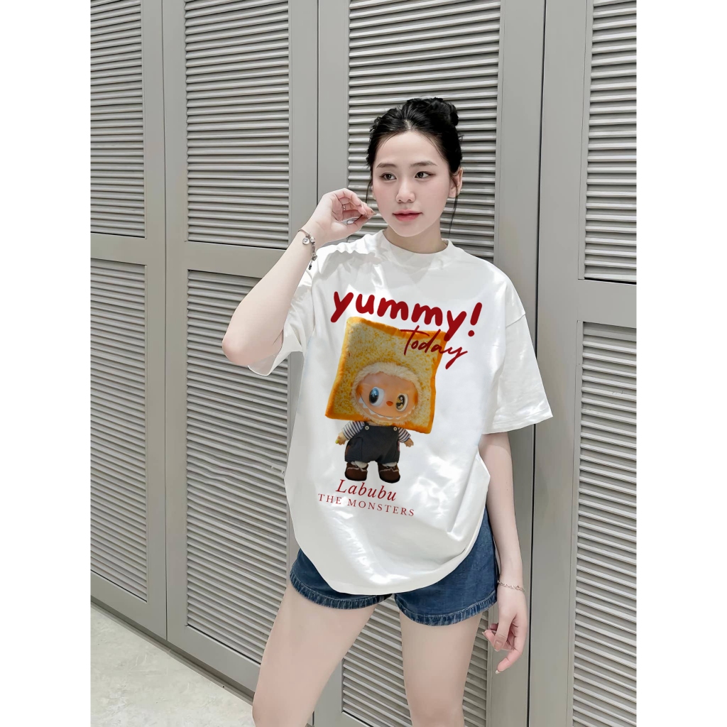 Áo Thun Unisex nam nữ form rộng oversize LABUBU BREAD 100% Cotton ...