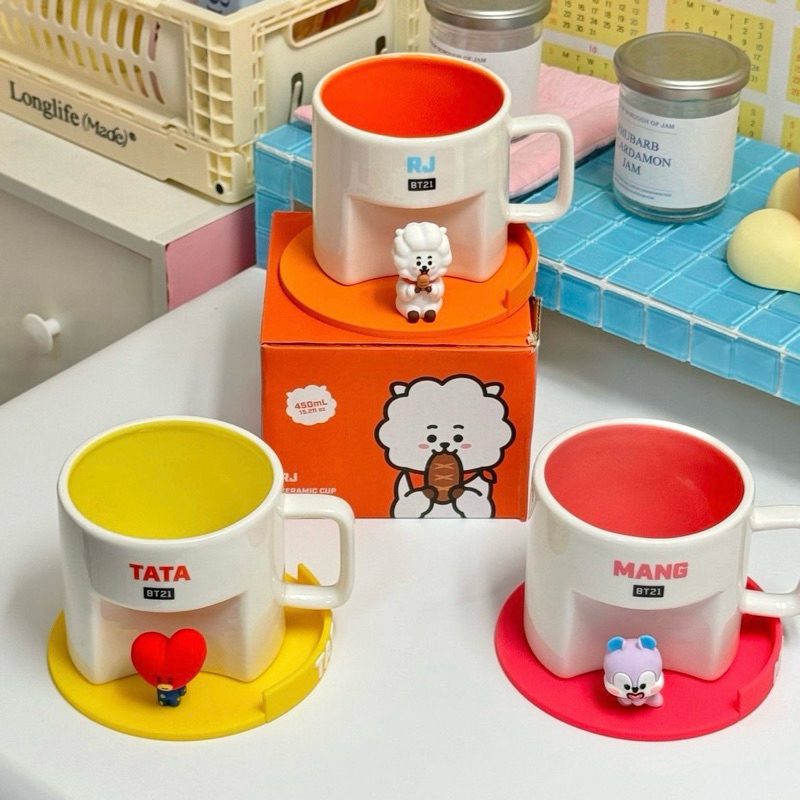 [MINISO x BT21] Cốc sứ có tay cầm 450ml kèm lót cốc - ceramic cup ...