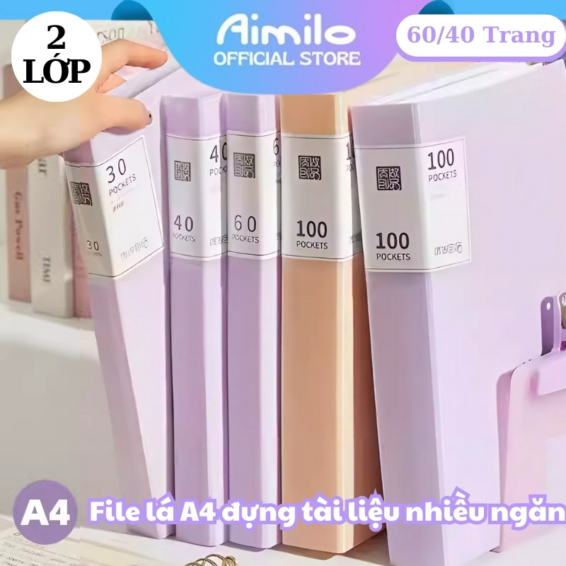 【Aimilo】File lá đựng tài liệu A4 40/60 túi đựng tài liệu,Bìa Đựng Tài ...
