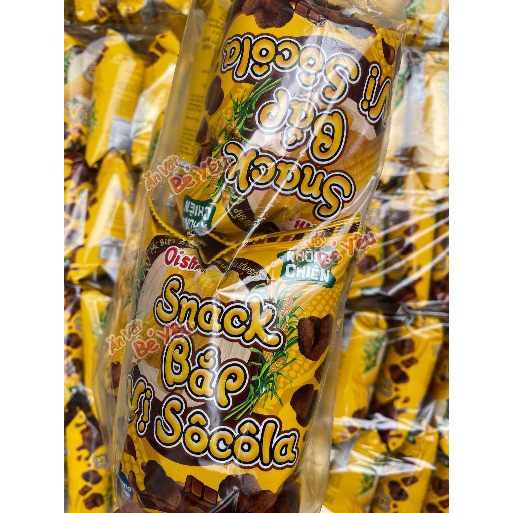 Bim bim Oishi snack bắp vị socola 1 bịch 10 gói 12gram (gói nhỏ ...