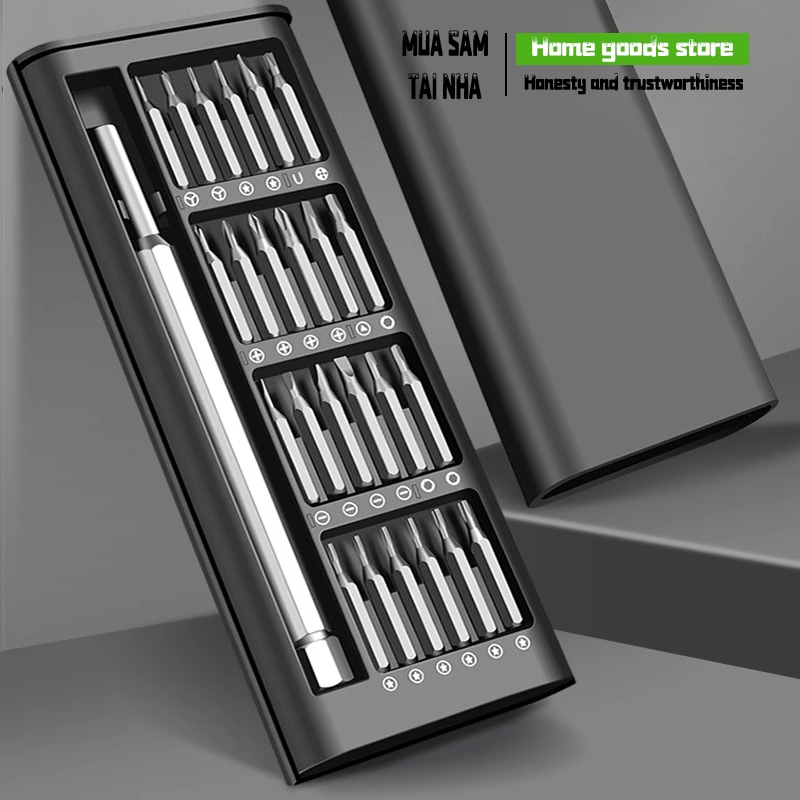 Bộ Tua Vít Đa Năng Mini 24 Đầu Sửa Điện Thoại, Mở Laptop, Mắt Kính ...