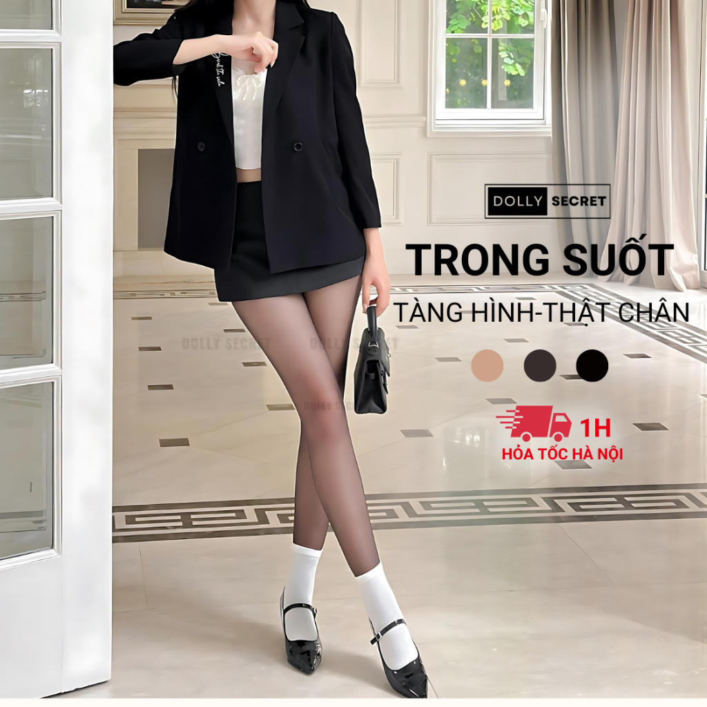 Quần Tất Siêu Trong Suốt Siêu Mỏng Tàng Hình Thật Chân DOLLY SECRET T39 | Shopee Việt Nam