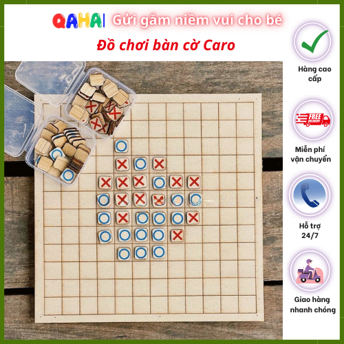 Bộ cờ caro gỗ cờ xo hỗ trợ trẻ phát triển tư duy khả năng ghi nhớ và ...