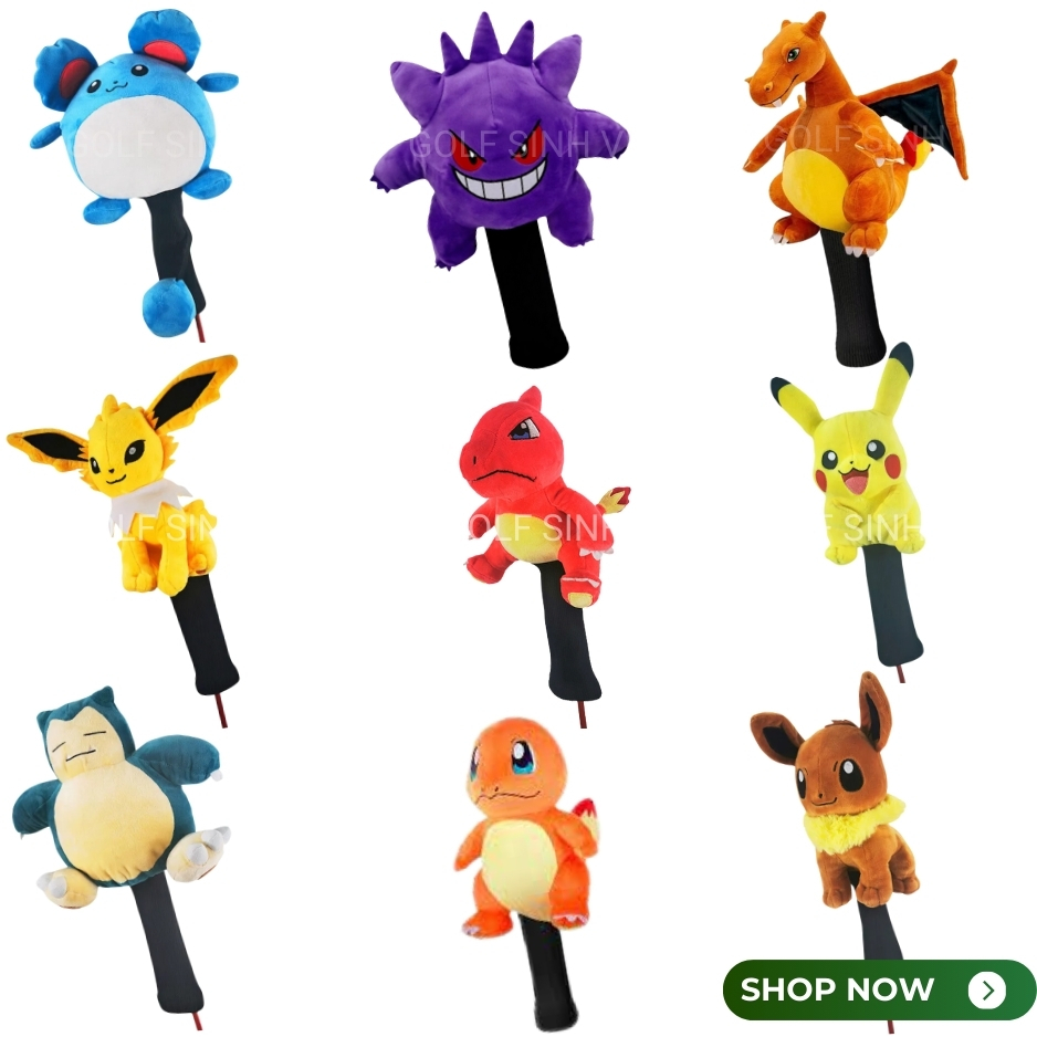 🔥[CỰC NGẦU]🔥Cover gậy golf Pokemon/ Bọc đầu gậy golf driver nhân vật ...