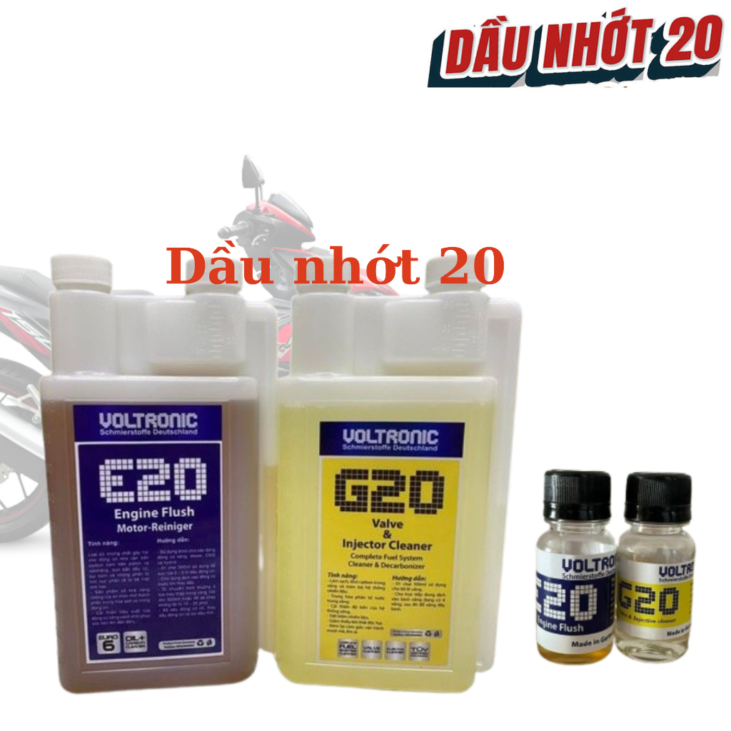 [Chiết lẻ] Bộ đôi phụ gia súc động cơ Voltronic E20 1L và phụ gia vệ sinh hệ thống nhiên liệu FI ...