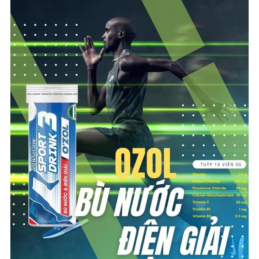 Viên sủi ION+ Sport Drink 3 O'ZOL vị chanh leo ngon không lợ tuýp 10v ...