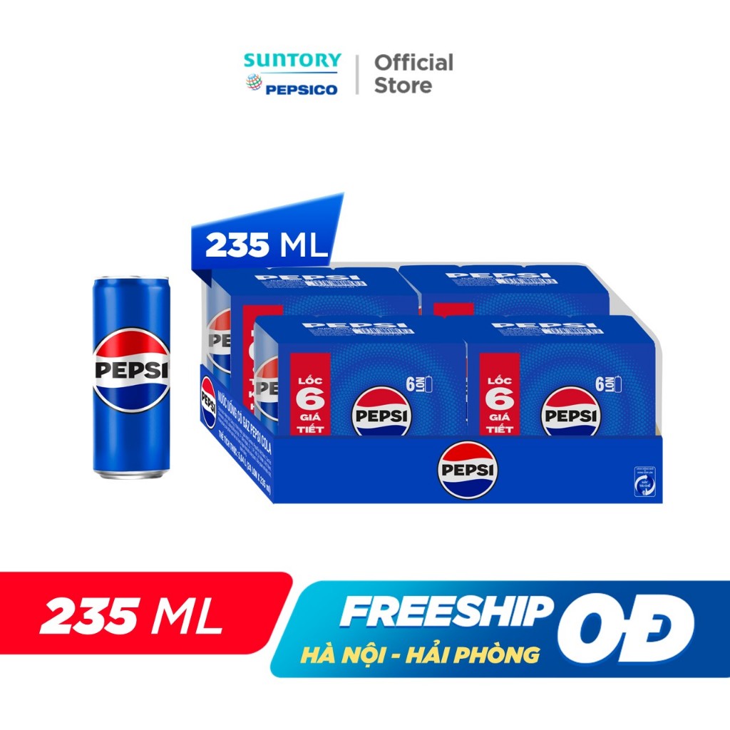 Thùng 24 Lon Nước Ngọt Có Gaz Pepsi (235ml/lon) | Shopee Việt Nam