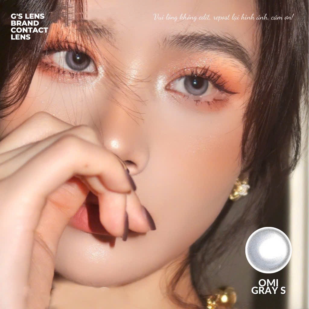 Kính áp tròng Gslens OMI GRAY trăng khuyết xám lens cận 6 tháng G.DIA ...