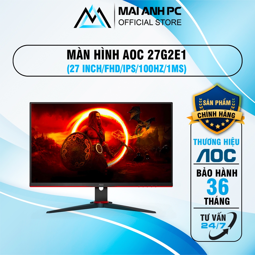 MÀN HÌNH AOC 27G2E1 (27 INCH/FHD/IPS/100HZ/1MS) | Shopee Việt Nam