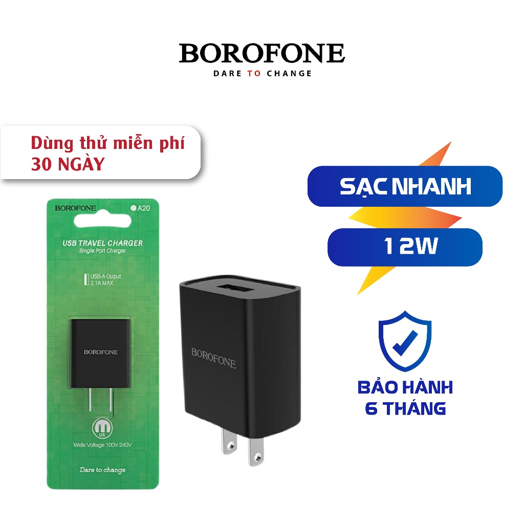 Củ sạc thông minh một cổng Borofone BA20 - AK Mobile | Shopee Việt Nam