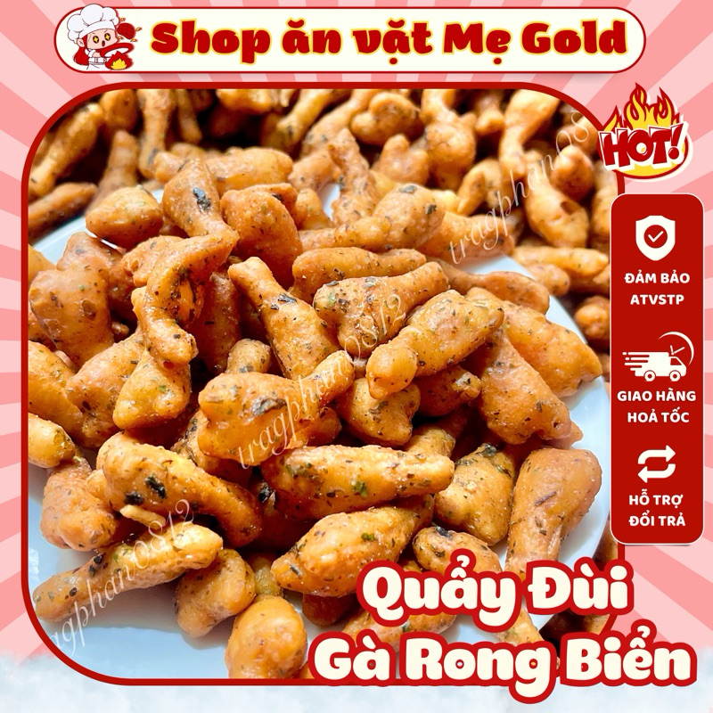 Đùi gà rong biển, snack quẩy đùi gà sấy rong biển mè đen (500g ...