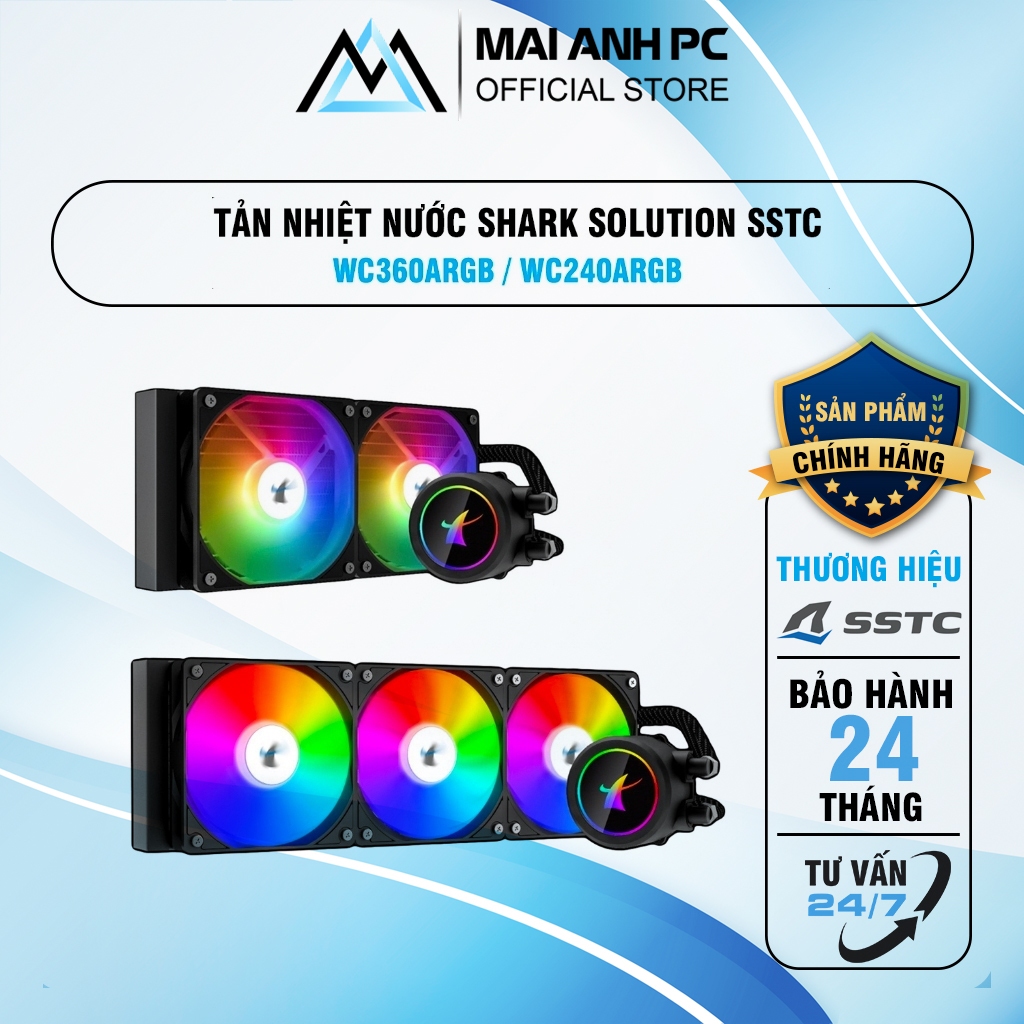 Tản Nhiệt Nước AIO Shark Solution 240 (SSTC-CPU-WC240ARGB) / Solution ...