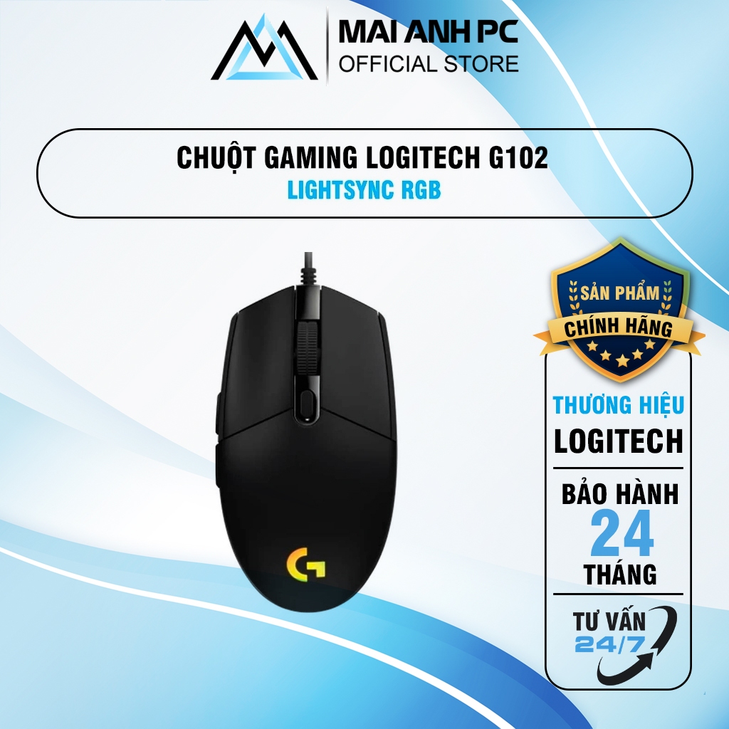 Chuột Logitech G102 Lightsync Gaming Black chính hãng | Shopee Việt Nam