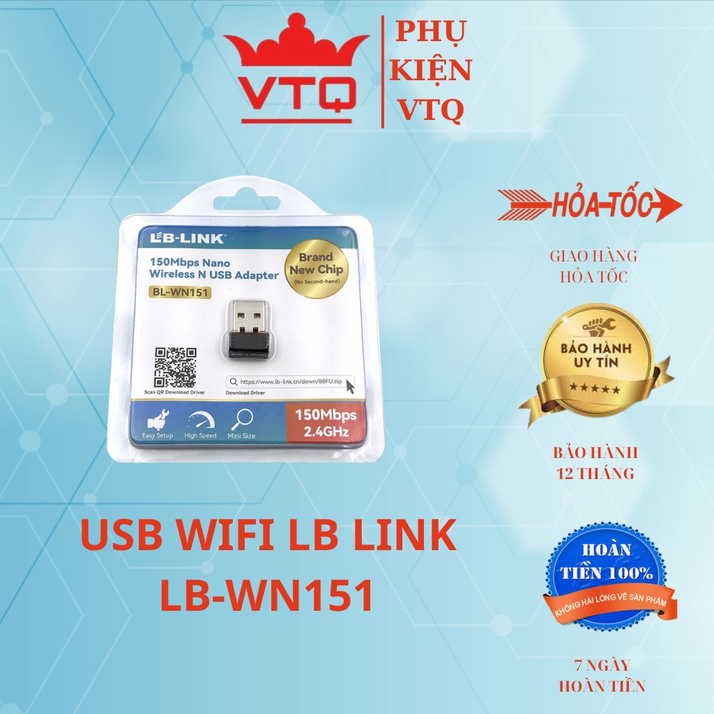 Usb wifi LB link BL-WN151, USB thu wifi LBlink Fuller dùng cho máy tính ...