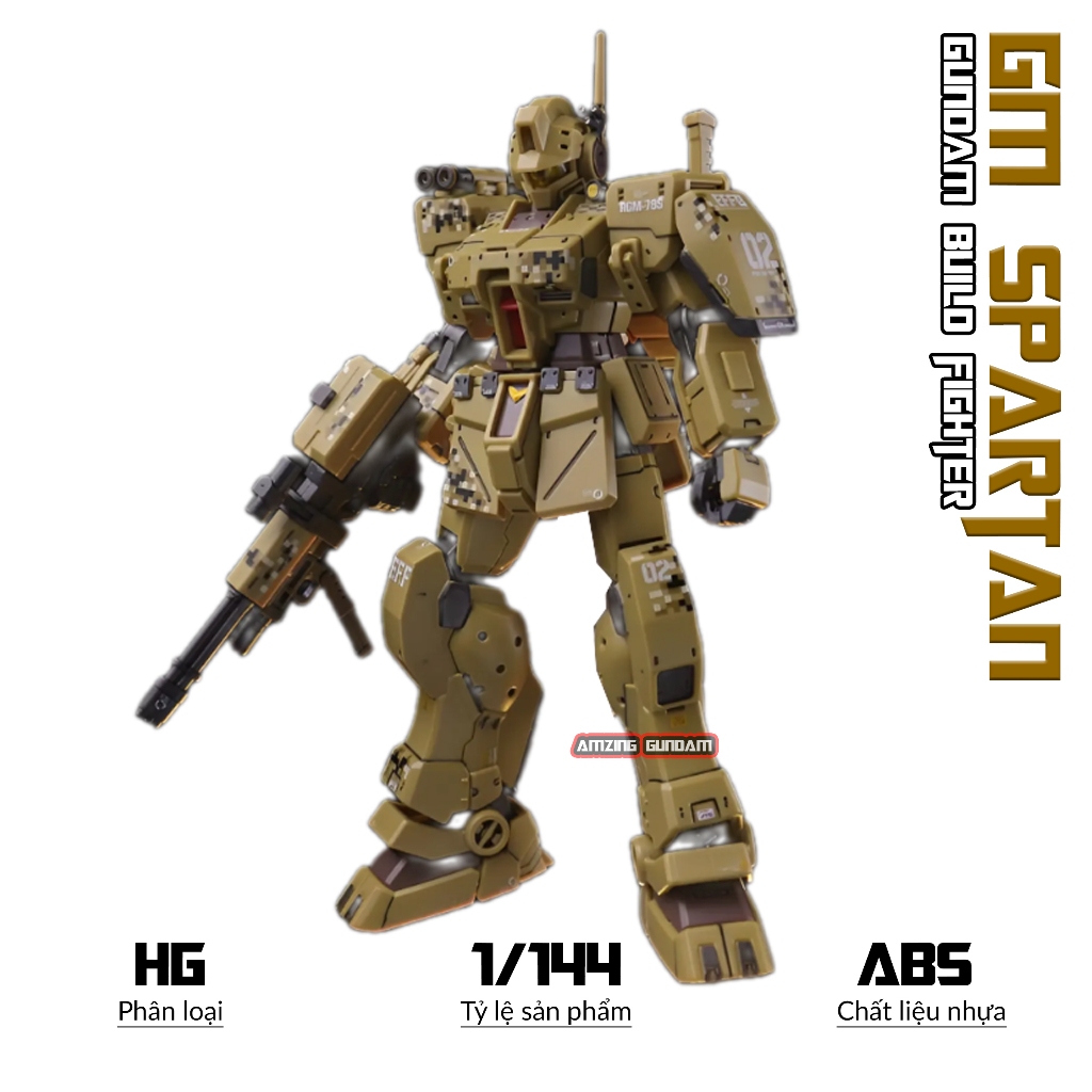 Mô hình HG GM Spartan Custom Color, 1/144 Mobile Suit, Đồ chơi nhựa, Xếp hình thông minh ...