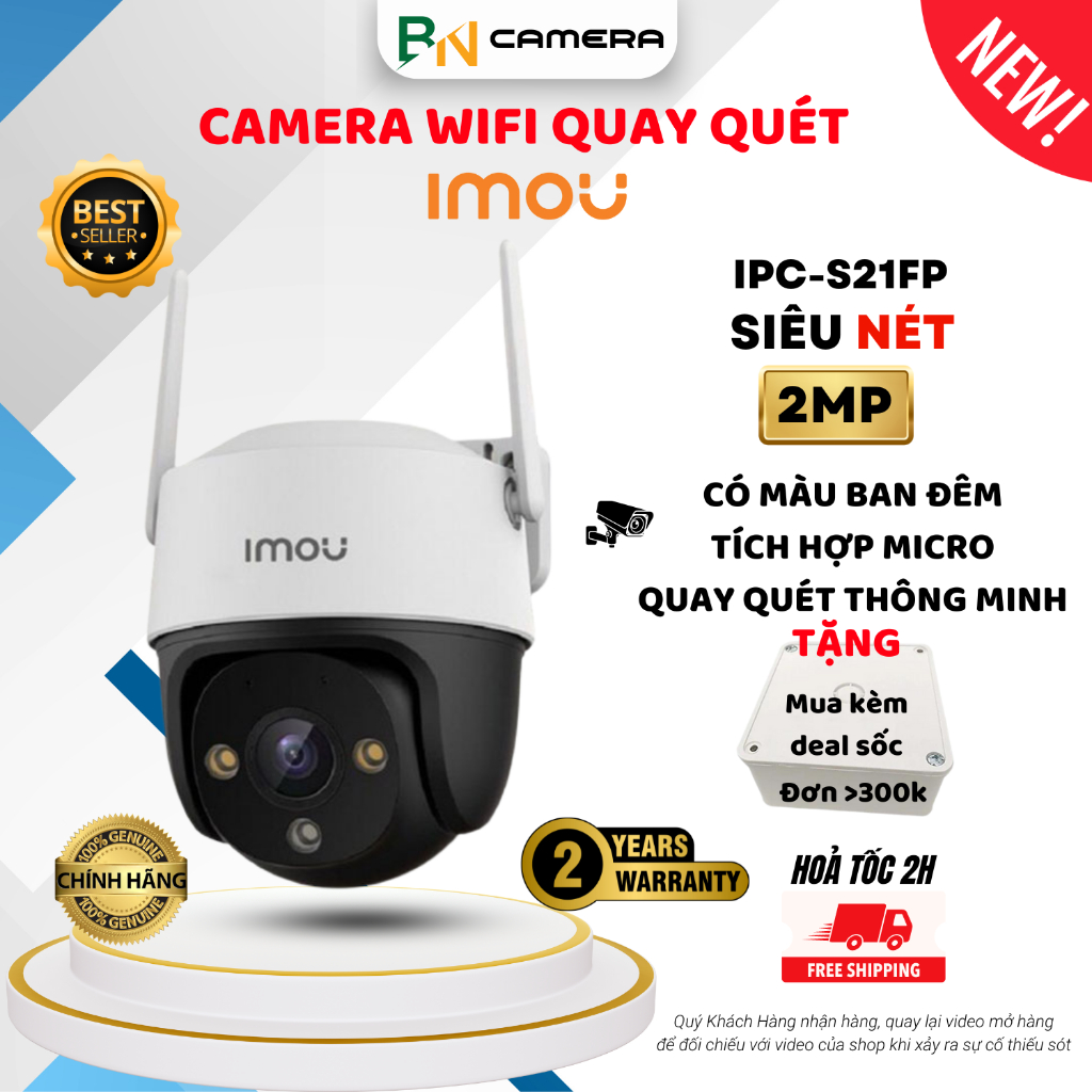 Camera wifi IMOU IPC-S21FP 2.0MP, hỗ trợ wifi, tích hợp micro, chính ...