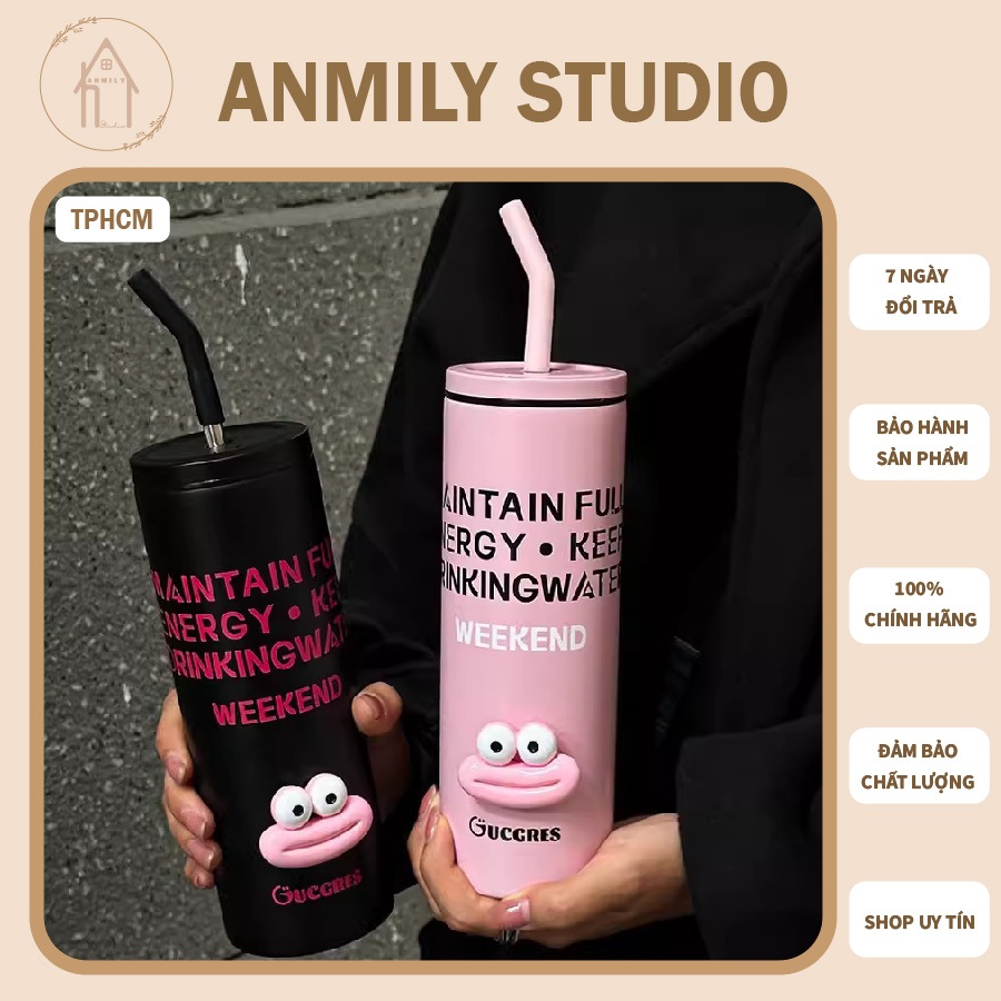 Bình giữ nhiệt GUCGRES 600ml ANMILY CUP lõi thép không gỉ sus304 an ...