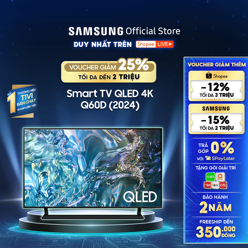 [Livestream] Smart Tivi Samsung QLED Q60DAKXXV - Miễn phí lắp đặt | Shopee Việt Nam