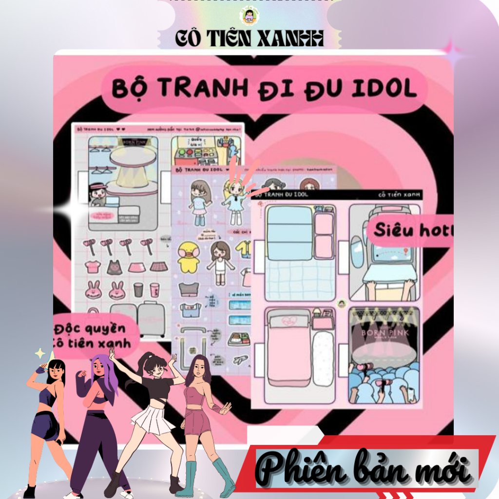 Bộ tranh Đi Đu Idol BlackPink, bộ sưu tập hơn 40 tranh tương tác Cô Tiên Xanh Tóp Tóp | Shopee ...