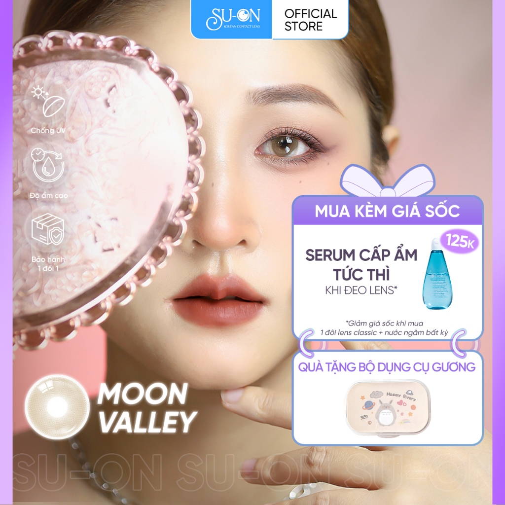 Lens cận nâu cát kiêu kì MOON VALLEY BROWN, kính áp tròng Hàn Quốc ...