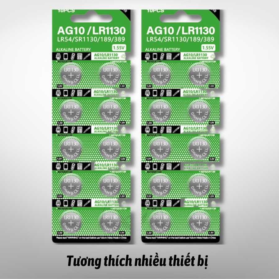 Pin cúc LR1130 thay thế các loại đèn led nhỏ, đồng hồ, smart key....v ...