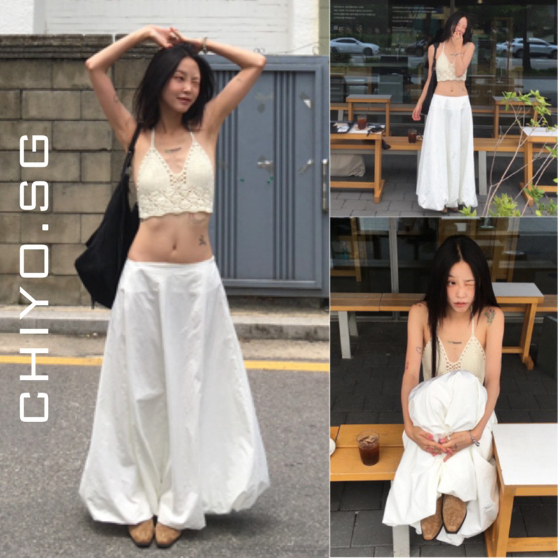 Chân váy dài dáng bí phồng CHIYO.SG phong cách sang chảnh V40 | Shopee Việt Nam