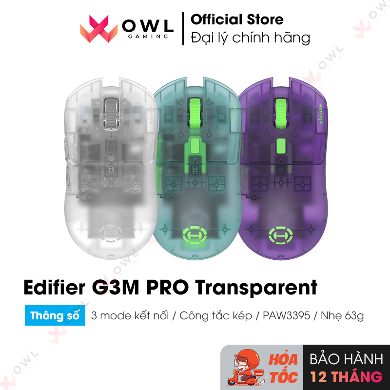 Chuột gaming Edifier Hecate G3M PRO Transparent (Hàng chính hãng) | Shopee Việt Nam