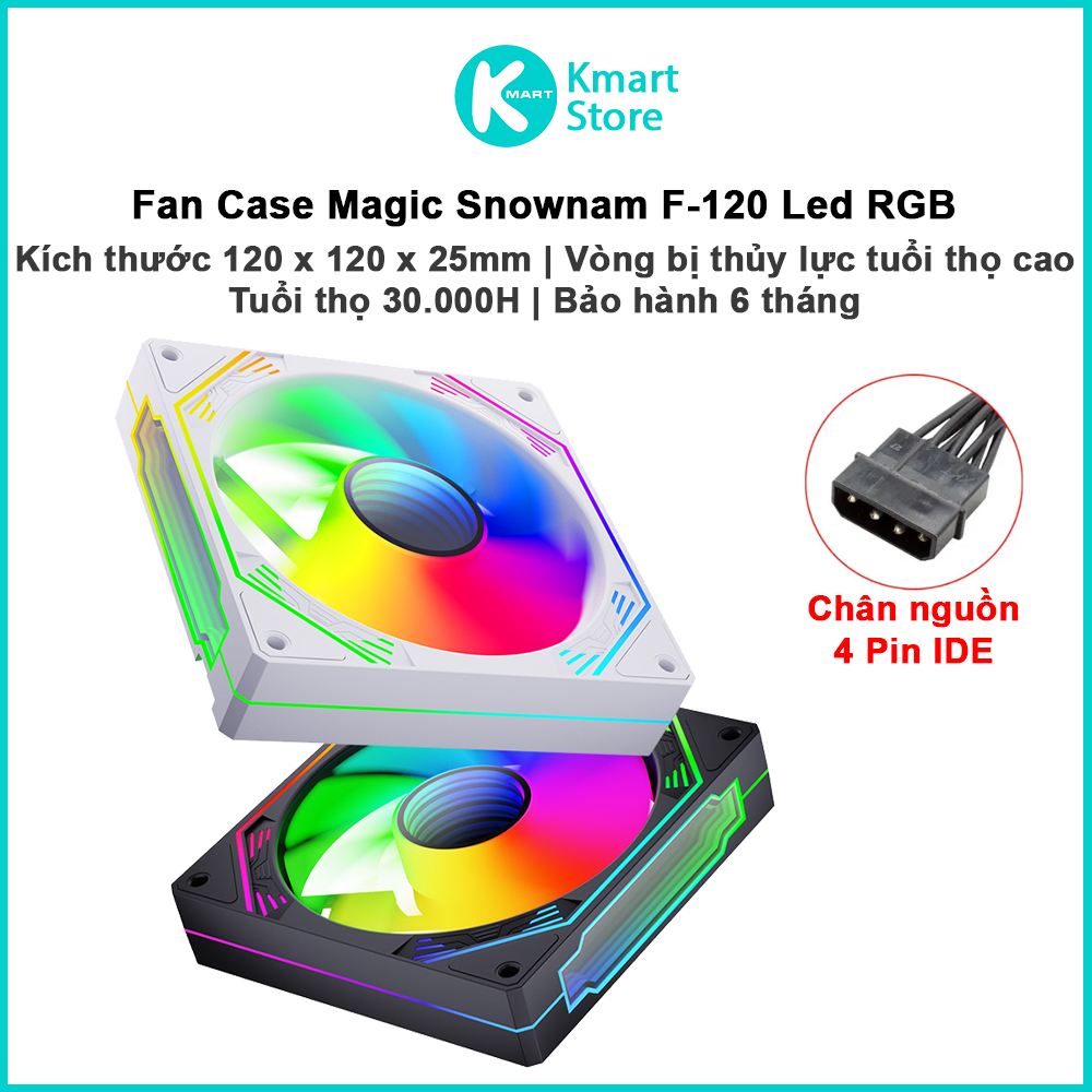 Fan Case Magic Snowman F-120 | Kích thước 120x120x25 mm | Vòng bi thủy ...