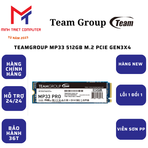 TeamGroup MP33 512GB M.2 PCIe Gen3x4 hàng chính hảng bảo hành 36 tháng | Shopee Việt Nam
