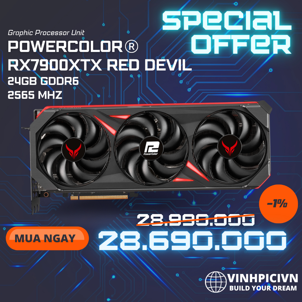 Card màn hình POWERCOLOR RX 7900XTX RED DEVIL [USED] | Shopee Việt Nam