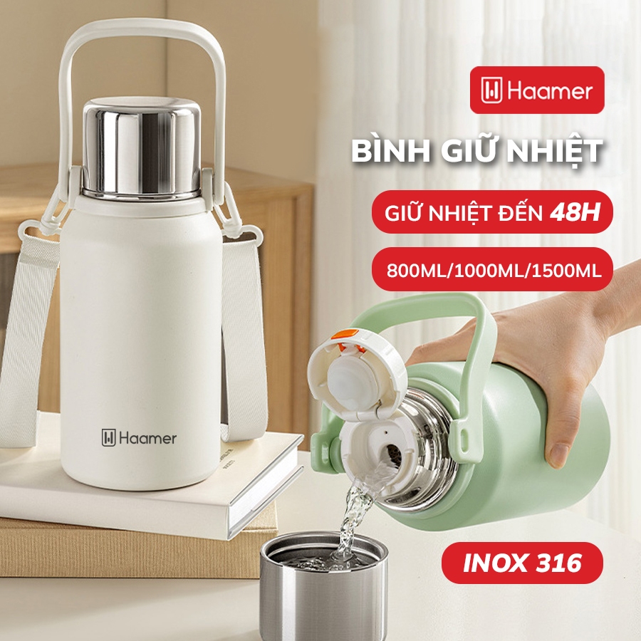 Bình giữ nhiệt Haamer INOX 316 an toàn cho sức khỏe, Dung tích 800ml ...