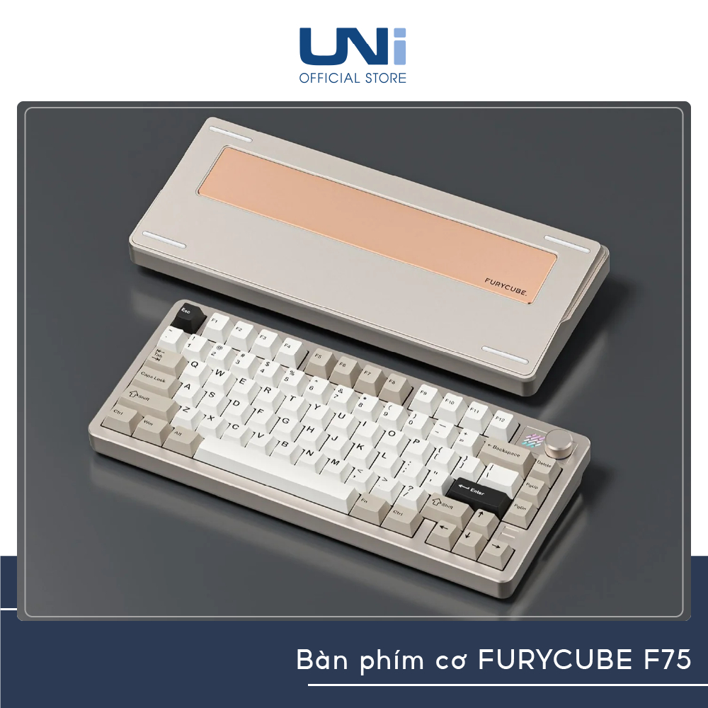 Bàn phím cơ FURYCUBE F75 - Case nhôm, layout 75%, 3 mode kết nối - UNI ...