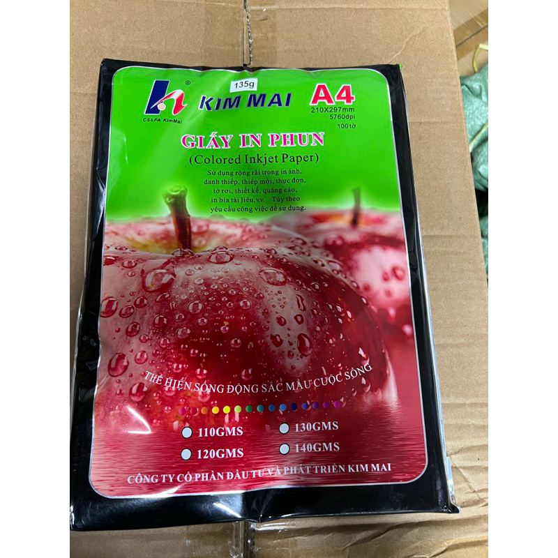 giấy in ảnh Kim Mai bóng 1 mặt khổ A4 cho máy in phun định lượng 135g 100 tờ/ tập | Shopee Việt Nam