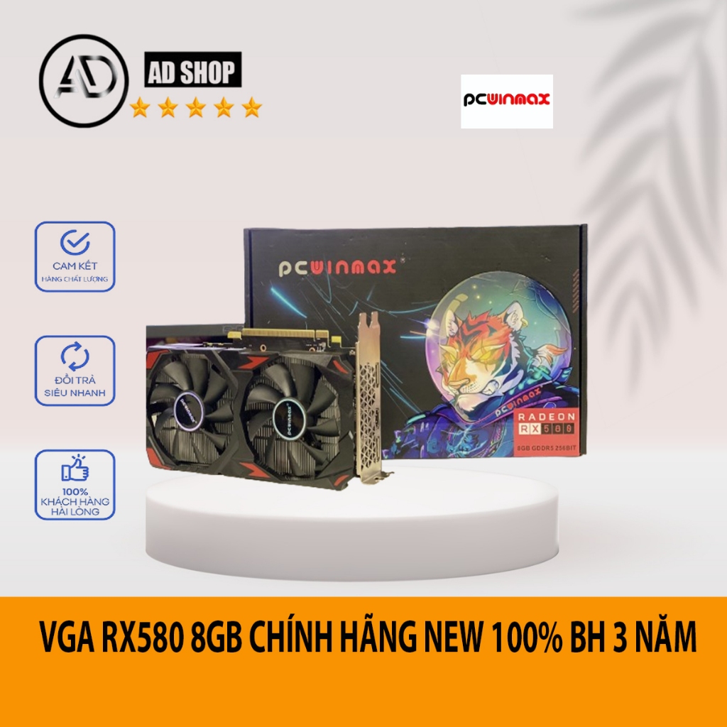PCWINMAX Card màn hình VGA RX 580 8GB 100% New 8GB GDDR5 PC Gaming | Shopee Việt Nam