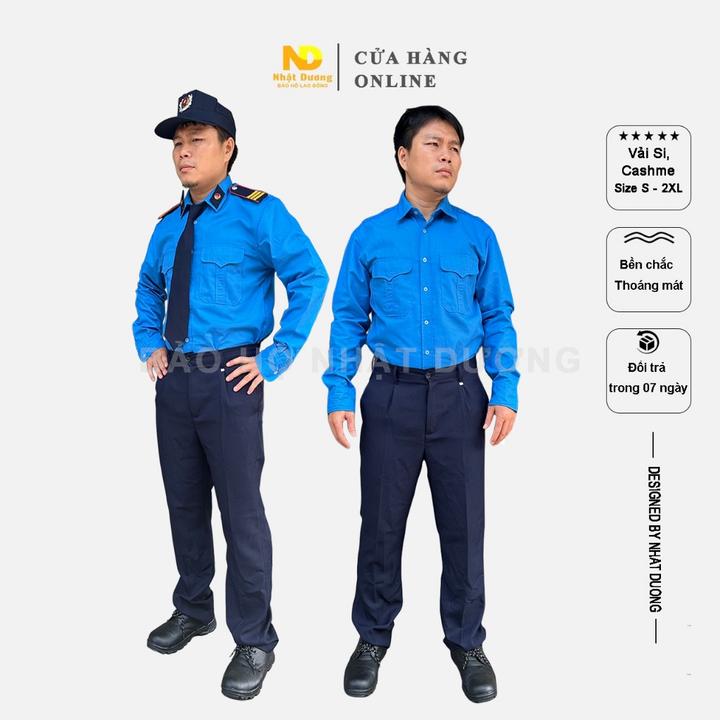 Đồng phục bảo vệ Nhật Dương vải kate BV02, Áo bảo vệ dài tay quần tay ...