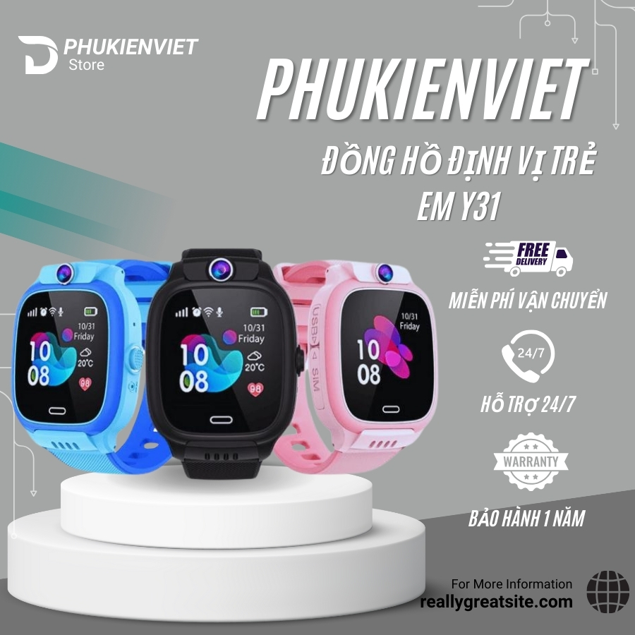 Đồng Hồ Thông Minh Trẻ Em Y31 Bản 2023 Hỗ Trợ Kháng Nước, Nghe Gọi, Định Vị. Lắp Sim Nghe Gọi ...