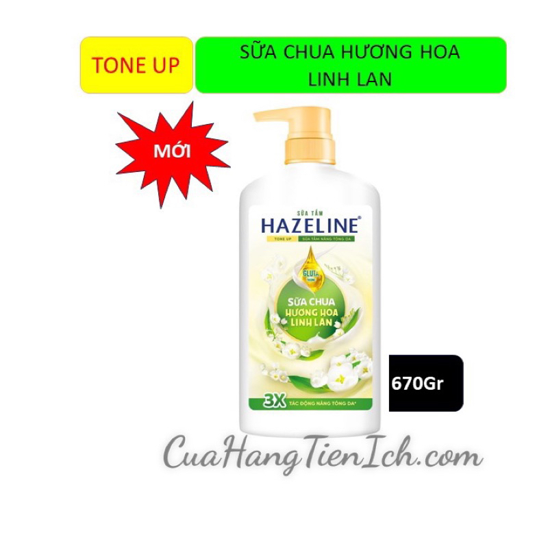 SỮA TẮM NÂNG TONE DA HAZELINE SỮA CHUA HƯƠNG ĐÀO, HƯƠNG LINH LAN 670G ...