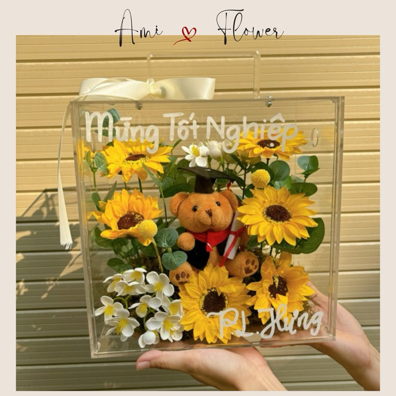 Vali Hoa Tốt Nghiệp Kèm Gấu Ami Flower Nhiều Màu | Shopee Việt Nam