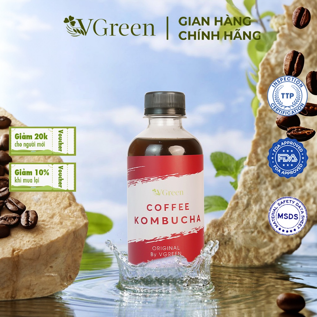 VKOMBUCHA CAFE - Trà kombucha cafe coldbrew (chai 250ml) | Shopee Việt Nam