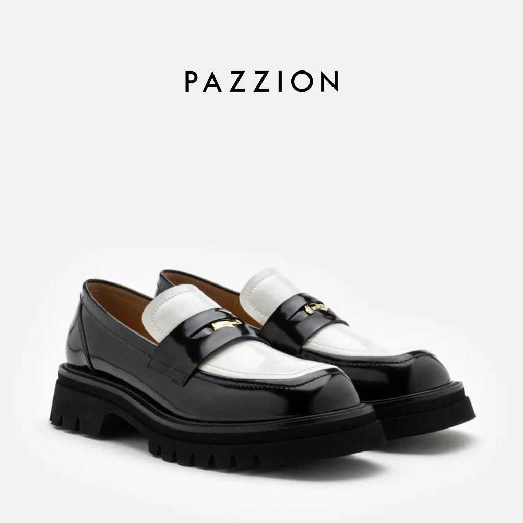 Giày loafers da Pazzion Zilpah Embellished Two-Tone Penny Loafers ...